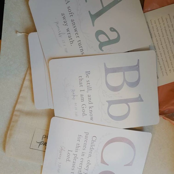 ABC Scripture Memorization Cards, Abc Bible Flash Cards, Abc Bible ...