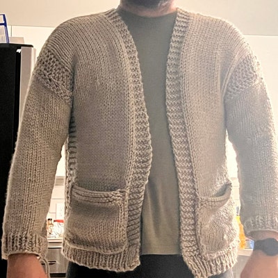 Moonbow Slouchy Knit Cardigan Pattern, Easy Knit Sweater Pattern ...