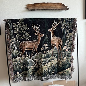 Dark Cottagecore Crow Tapestry Woven Raven Wall Art Blanket Woven Wall ...