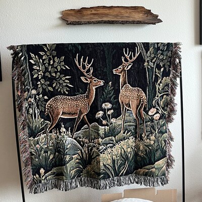 Dark Cottagecore Crow Tapestry Woven Raven Wall Art Blanket Woven Wall ...