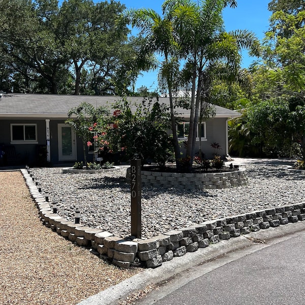 43" Tall Custom Steel Address Sign, Solar Powered LED Lighted. - Etsy