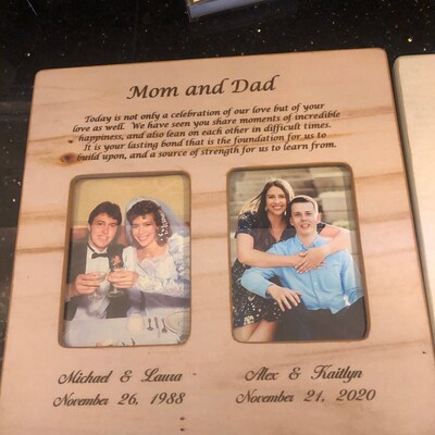 Wedding Gift for Parents, Wedding Photo Frame for Parents, Groom Gift ...