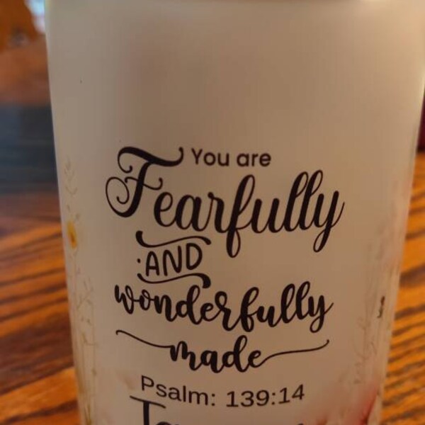 Scripture Verse Glass Tumbler, Bible Verse Custom Flower Iced Coffee ...