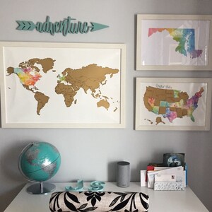 Adventure Sign, Arrow Wall Decor, Wood Arrow Sign, Travel Decor ...