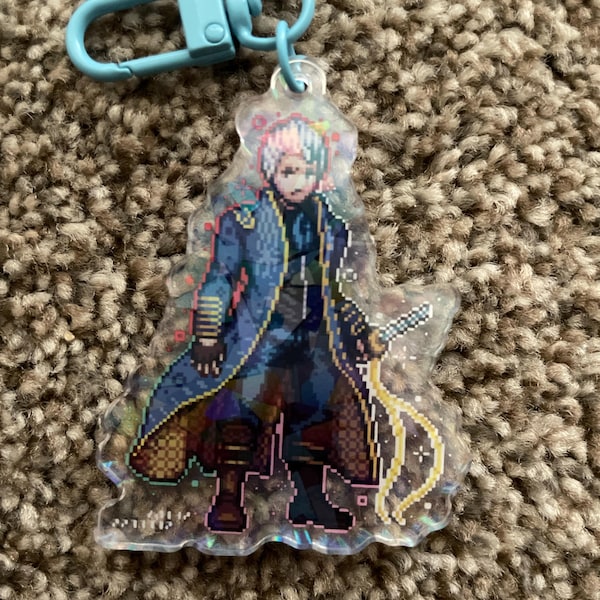 Cyberpunk Edgerunners Acrylic Charms Pixel Art | Double Sided Cracked ...