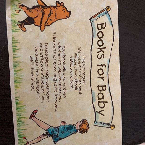 Winnie the Pooh Storybook Books for Baby Card DIGITAL DOWNLOAD ...