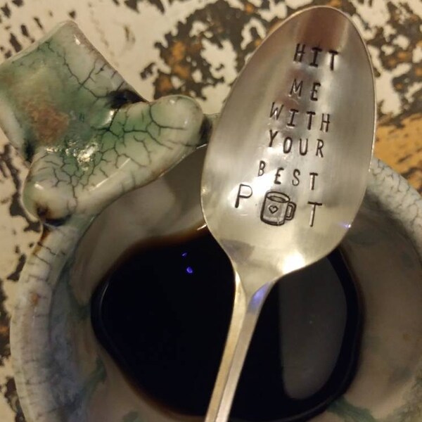 Hit Me With Your Best Pot Stamped Spoon Christmas Gift Love is Stocking ...