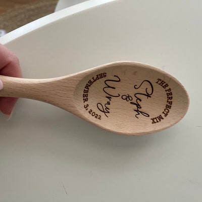 Wood Mixing Spoon the Perfect Mix Personalized Name Wedding Gift Laser ...