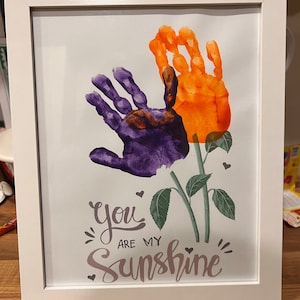 You Are My Sunshine Handprint Craft Art / Sun Flower 2 Hands / Baby ...