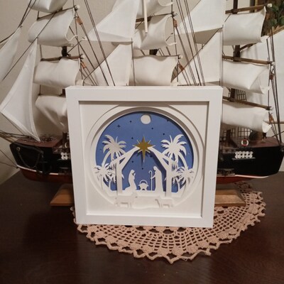 Little Red in the Forest, 3D Shadow Box, Winter Scene Decor, Layered ...