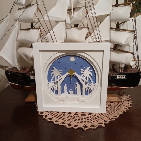 Little Red in the Forest, 3D Shadow Box, Winter Scene Decor, Layered ...