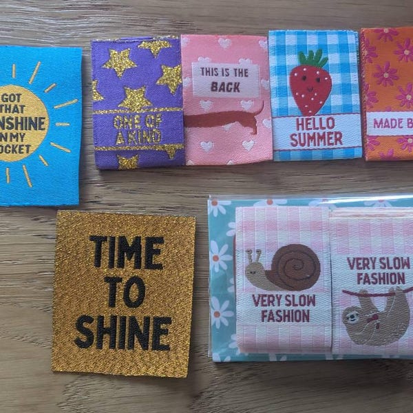 Pack of 5 Woven Fabric Labels RED GINGHAM TOAST "made to Keep You ...