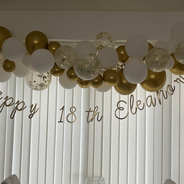 Personalised 18th Birthday Banner: Gold Custom Party Decoration - Etsy UK