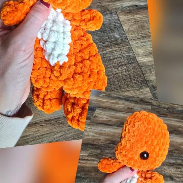 Char the Fire Lizard Crochet Pattern: Dino Pocket Monster Amigurumi ...
