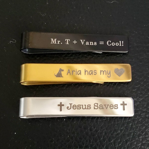 Custom Engraved Tie Bar, Engraved Tie Clip, Personalized Gift for ...