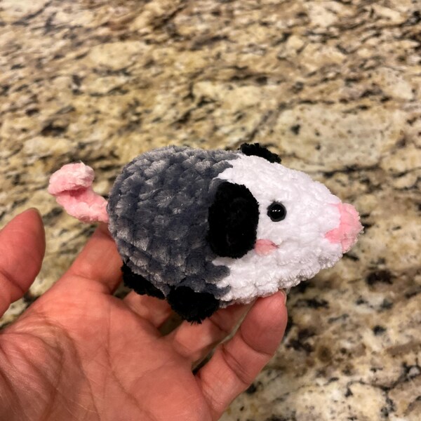Crochet Possum Pattern NO SEW PDF Download Mini Opossum Keychain Baby ...