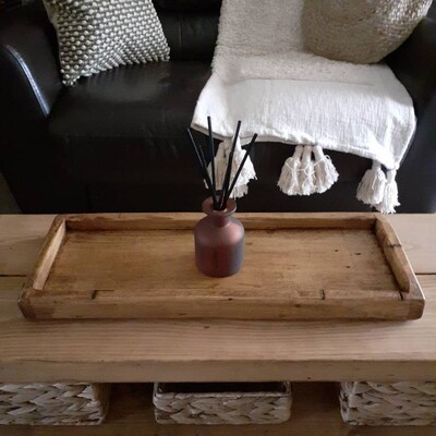 Shallow Reclaimed Wood Tray / Bathroom Tray / Tea Tray / Coffee Tray ...