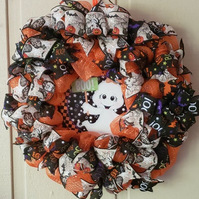 Round BOO Halloween Wreath Sign, Wreath Signs, Personalize It by Pam ...