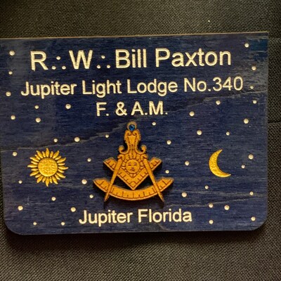 Masonic Past Master Plaque Custom Wood Engraved - Etsy