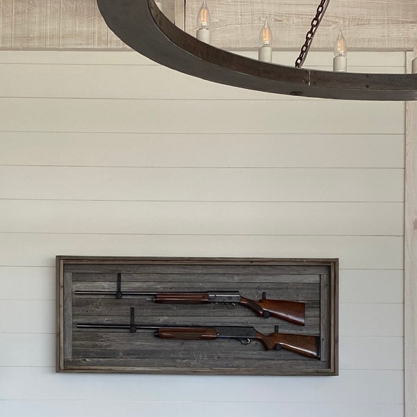 Rustic Dual Gun Rack, Reclaimed Wood Gun Rack, Railroad Spikes Gun ...
