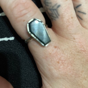 Coffin Ring, Bloodstone 10x17 Mm Coffin Shape Gemstone Silver Ring ...