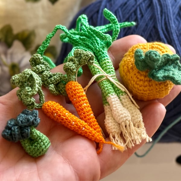 CROCHET PATTERN Vegetable Bundle 7-in-1 | Amigurumi Veggies Green Onion ...