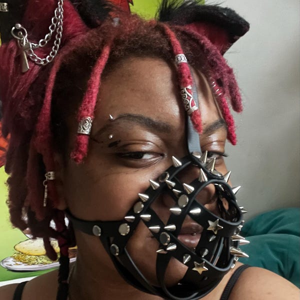 Matte Black Spiked Classic Hardware Human Face Muzzle - Etsy