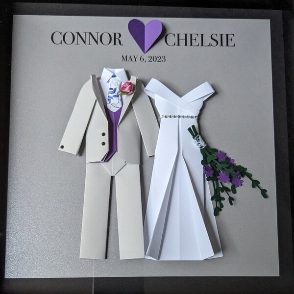 Personalized Bride and Groom Frame, Paper Anniversary Gift, First ...