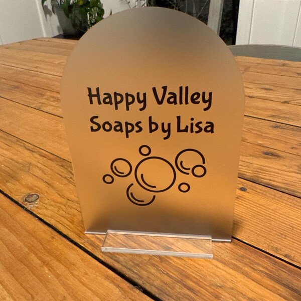 Frosted Arch Acrylic Sign - Small Acrylic Business Signs - Signage for ...