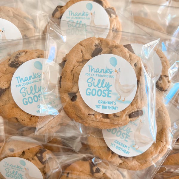 One Silly Goose Birthday Party Favor Labels, One Silly Goose Favor ...