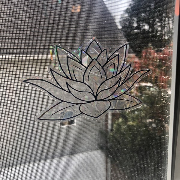 Lotus Flower Window Clings, Prism & Holographic Rainbow Maker, Static ...