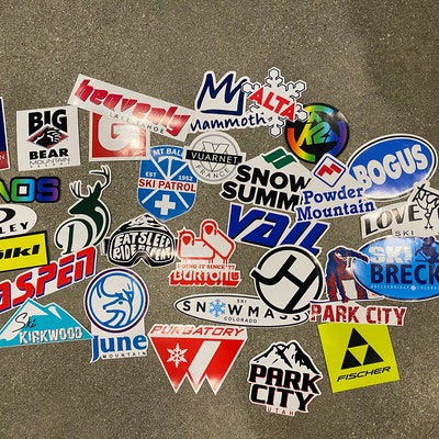 Ski Sticker Classic Pack Aspen Volkl K2 Mammoth Rossignol Vuarnet ...