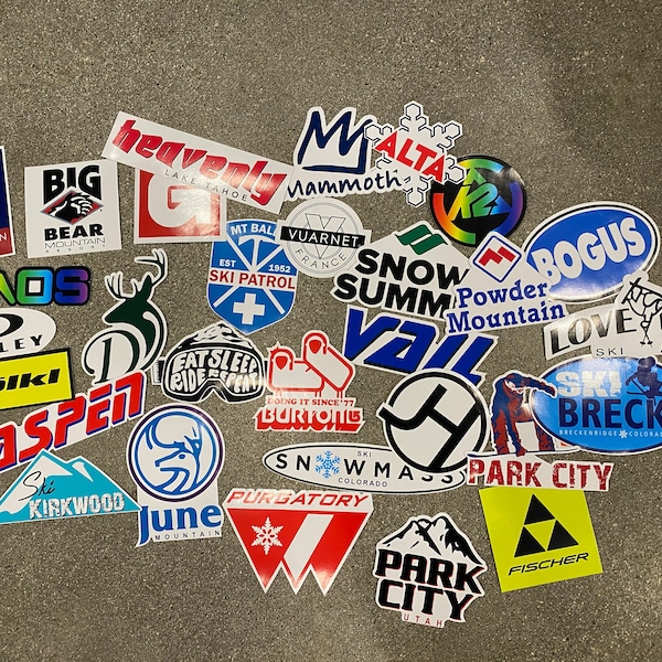 Ski Sticker Pack - Burton Oakley Alta K2 Aspen Kirkwood Volkl Park City ...