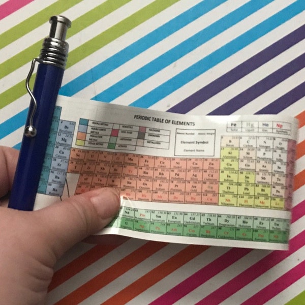 Laminated Pocket Periodic Table of Elements Card-chemistry Reference ...