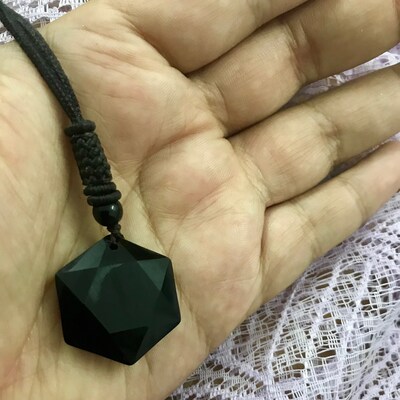 Obsidian Necklace, the Protection Stone, Obsidian Pendant, Real ...