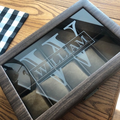 Personalized Watch Box Holds 10 Watches, Watch Case, Watch Organizer ...