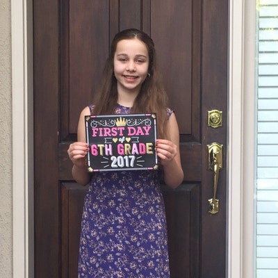 Girl First Day of 6th Grade Sign Princess First Day of School Sixth ...