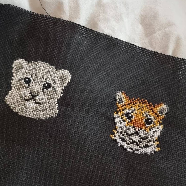 Snow Leopard Cross Stitch Pattern PDF Bundle - Snow Leopard Embroidery ...