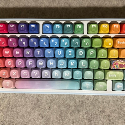 Gradient Pastel Keycap Set, OEM Profile, Shine-through, PBT, Cherry MX ...