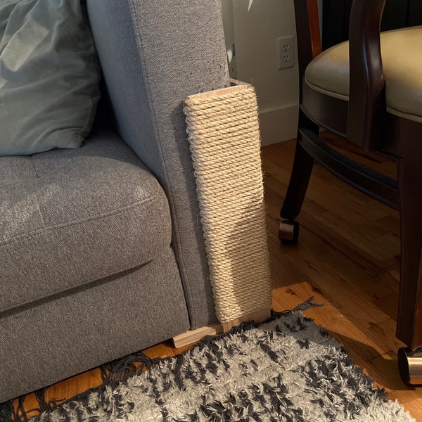 Couch Corner Cat Scratching Post, Stained Pine, Sisal Rope - Etsy