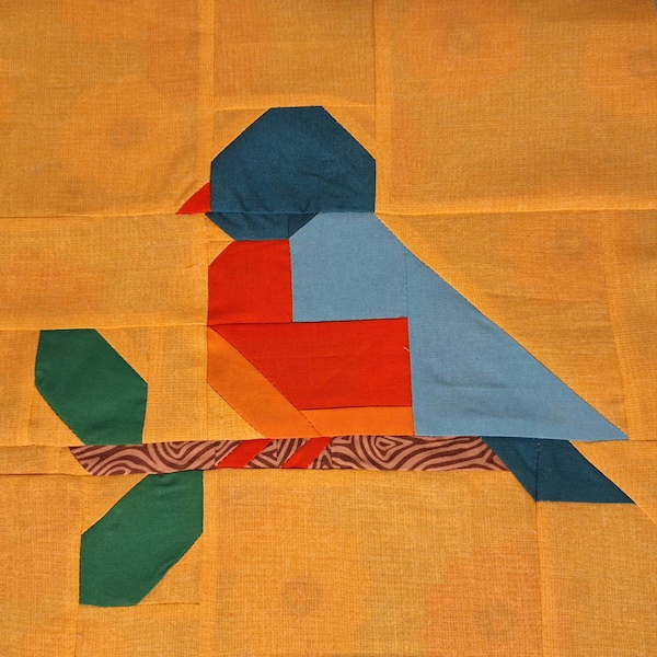 Spring Blue Bird Quilt Block Pattern PDF - Instructions for 6 Inch, 9 ...