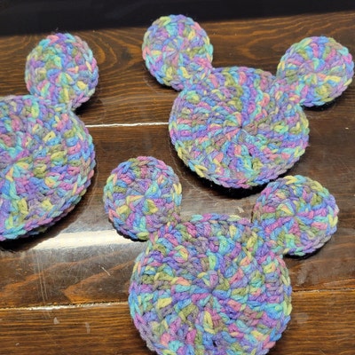 Crochet Mickey Drink Coaster Pattern, Easy Crochet Pattern, Crochet Mug ...