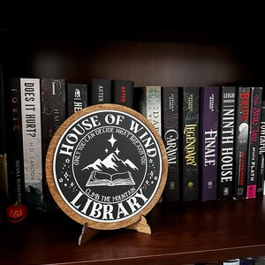 Personalized Laser Engraved Birch Wood Library Street Sign Bookshelf ...