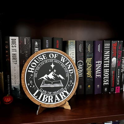 Personalized Laser Engraved Birch Wood Library Street Sign Bookshelf ...