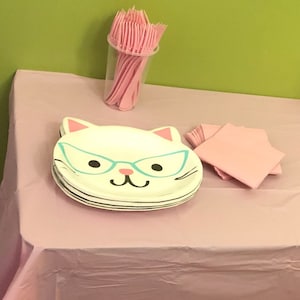 Cat Shaped Plates Cat Birthday, Kitty Baby Shower, Meow Birthday ...