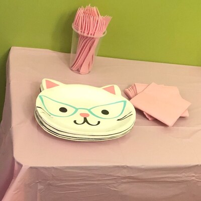 Cat Shaped Plates Cat Birthday, Kitty Baby Shower, Meow Birthday ...