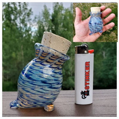 Hand Blown Glass Jar Frog With Cork - Etsy