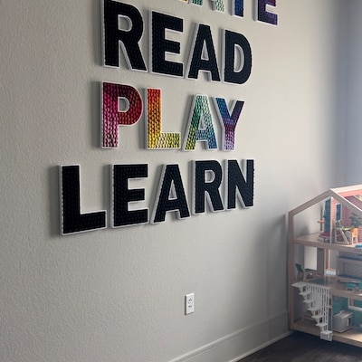 Customizable 3 Sizes READ Letters Colorful Art for Kids Play Room ...