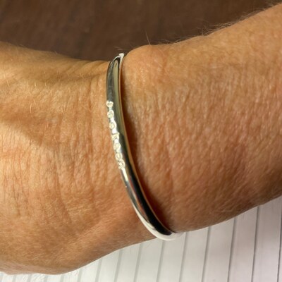 Baby, Toddler or Child's Sterling Silver Personalized Handstamped Cuff ...