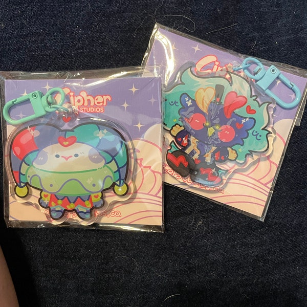 Helluva Boss Inspired Keychain | 2.3" Charms Ft. Ozzy & Fizzarolli ...